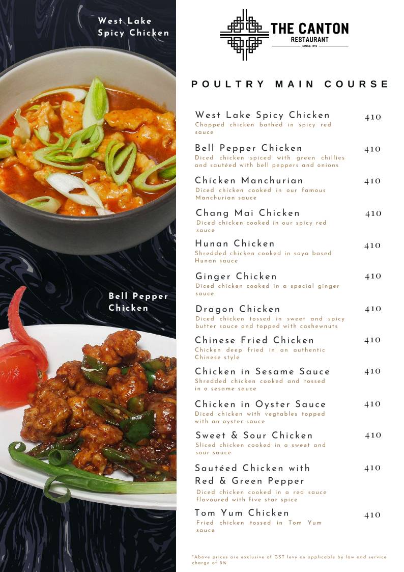 Menu at The Canton Restaurant, Chennai, 58(13