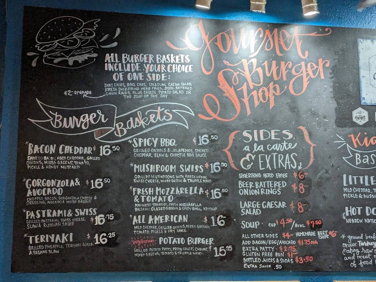 Menu at The Gourmet Burger Shop restaurant, Gig Harbor