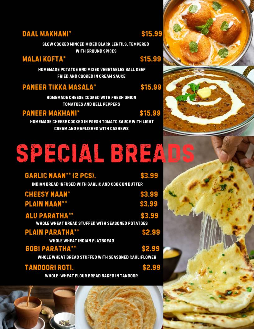 Menu at The Indian Bistro restaurant, Arcade