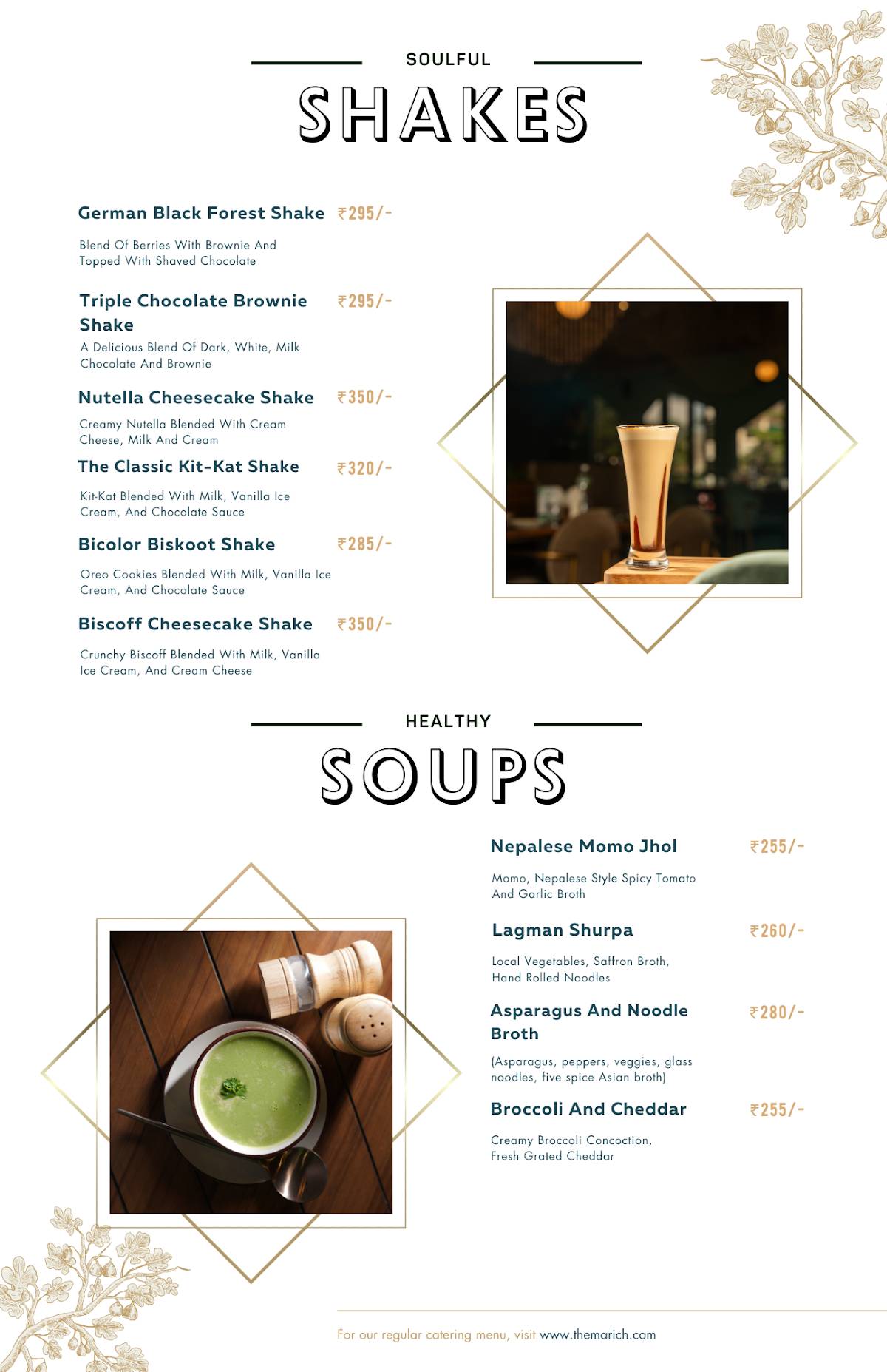 Menu at The Marich, Vadodara