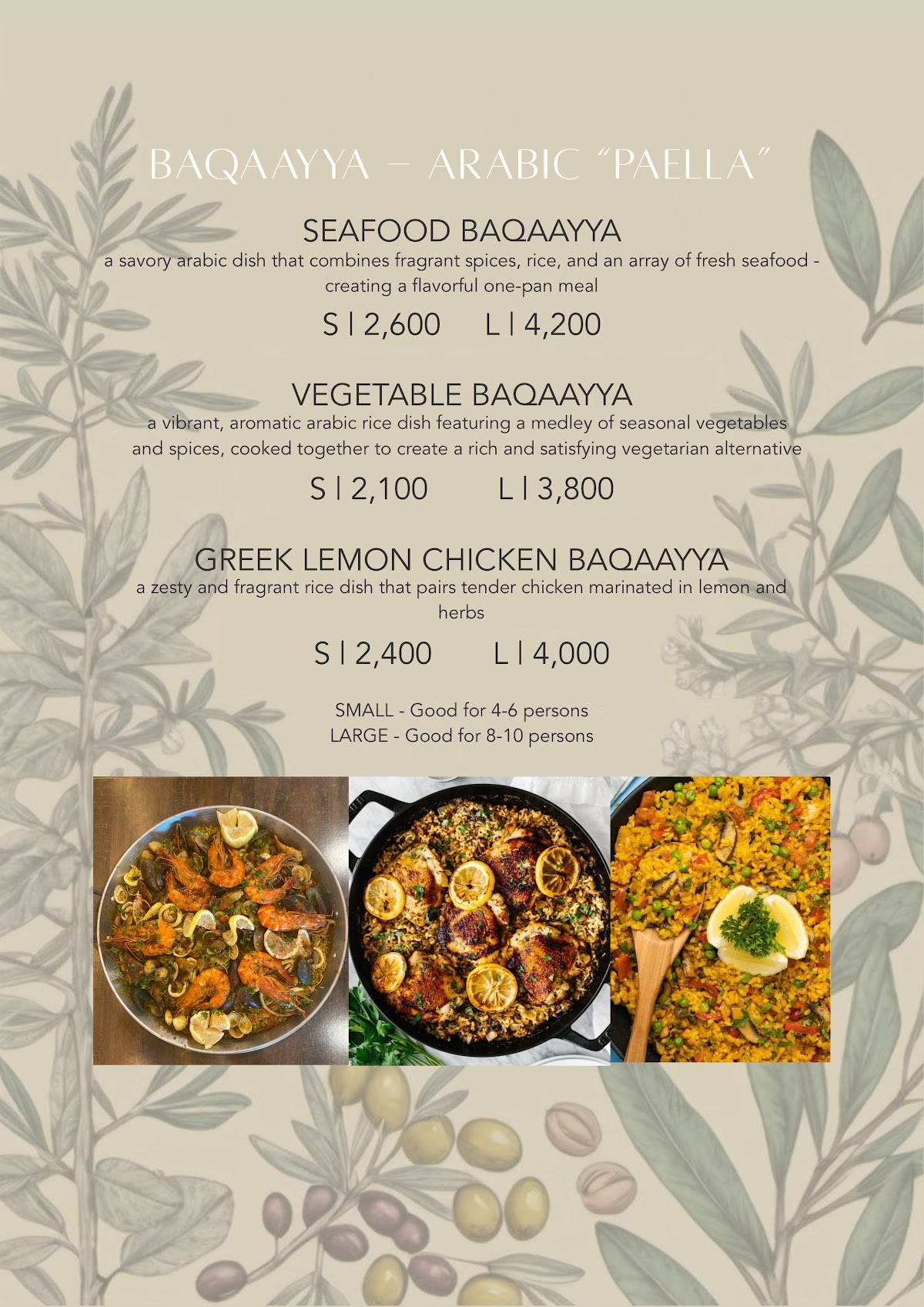 Menu at The Olive Tree Molito restaurant, Muntinlupa