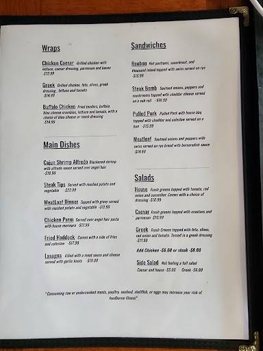 Menu at The Peppermill Restaurant, Limerick, 171 Washington St