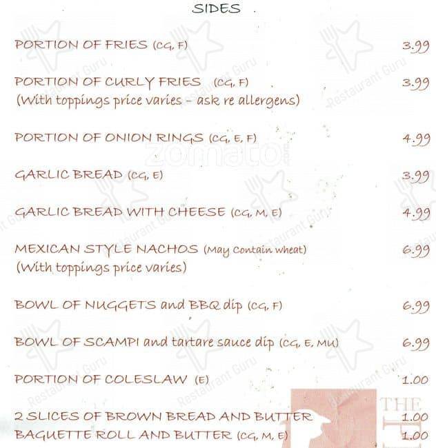 Menu at The Pheasant Inn & Restaurant Heathrow (over 18s only), Hayes ...