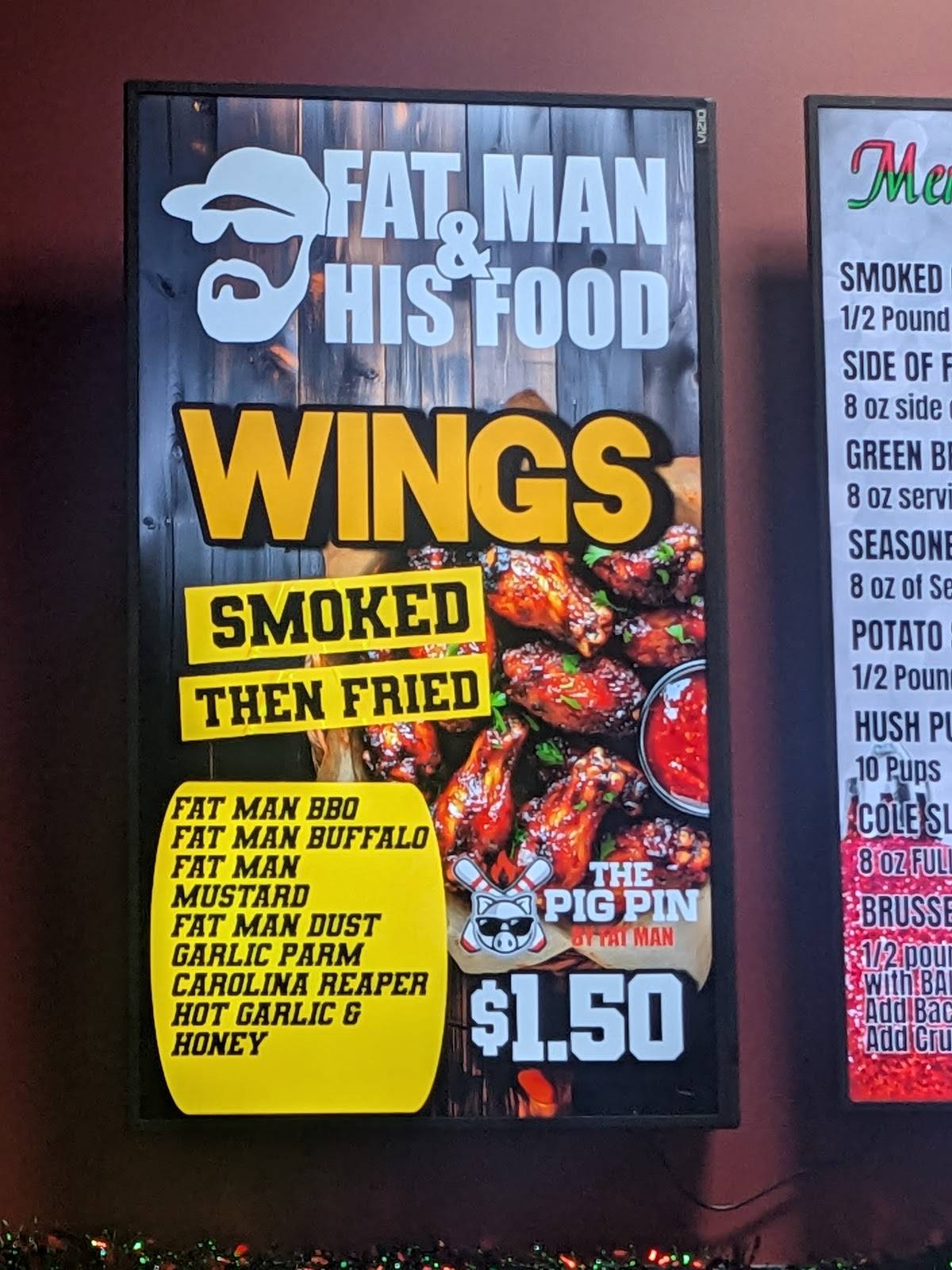 Menu at The Pig Pin by Fat Man restaurant, Mebane