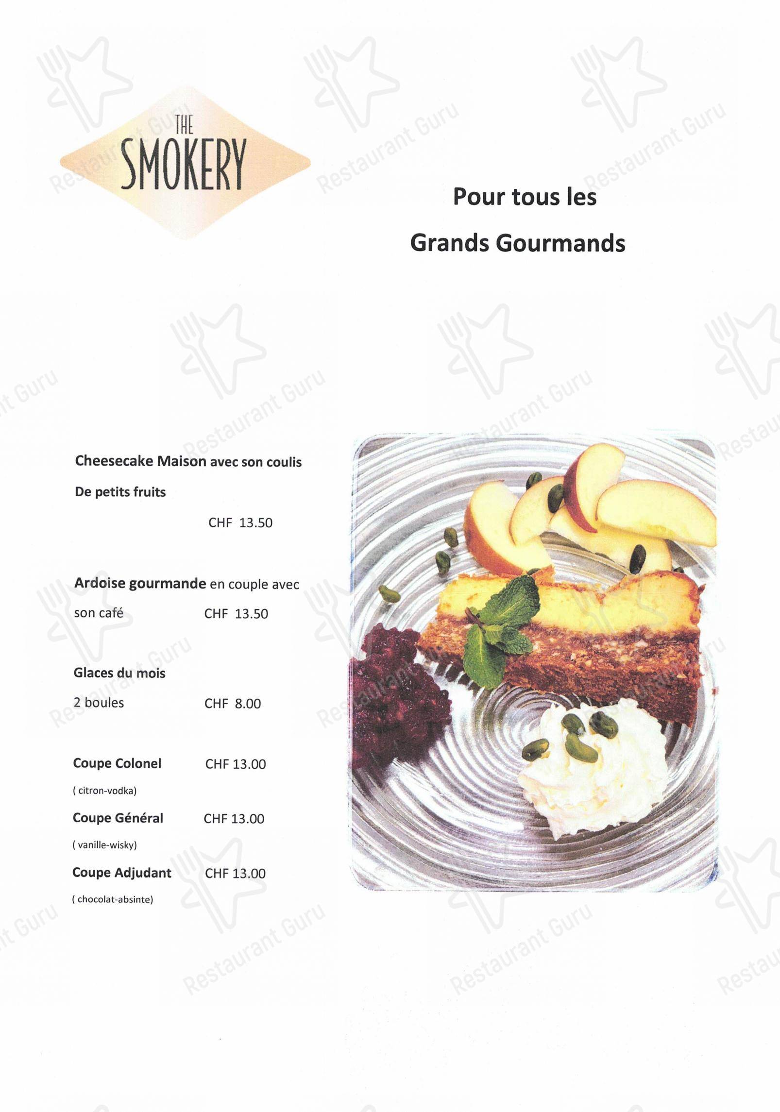 Speisekarte von The Smokery, Bulle FR