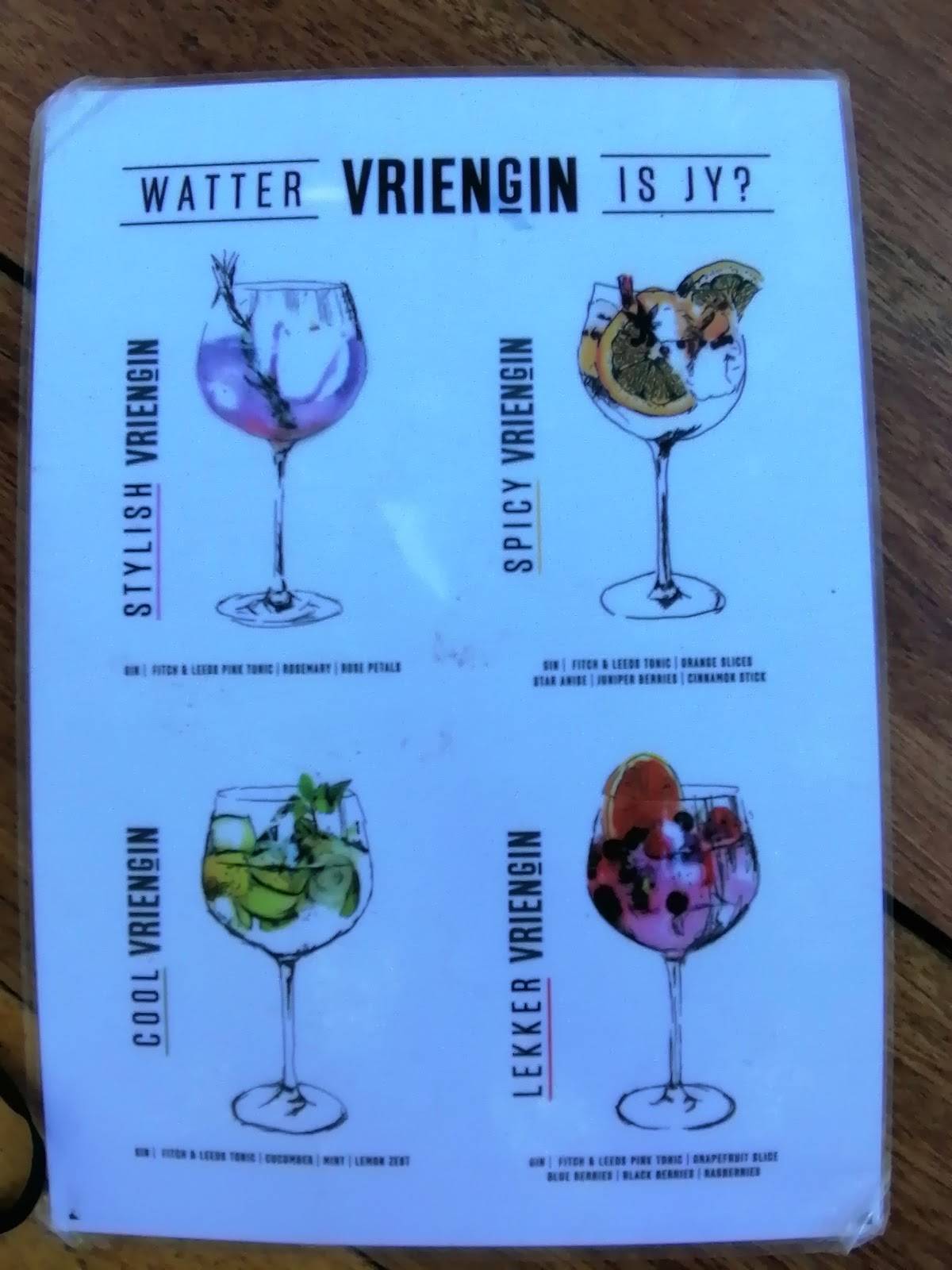 Menu at The Social Food Club, Bloemfontein