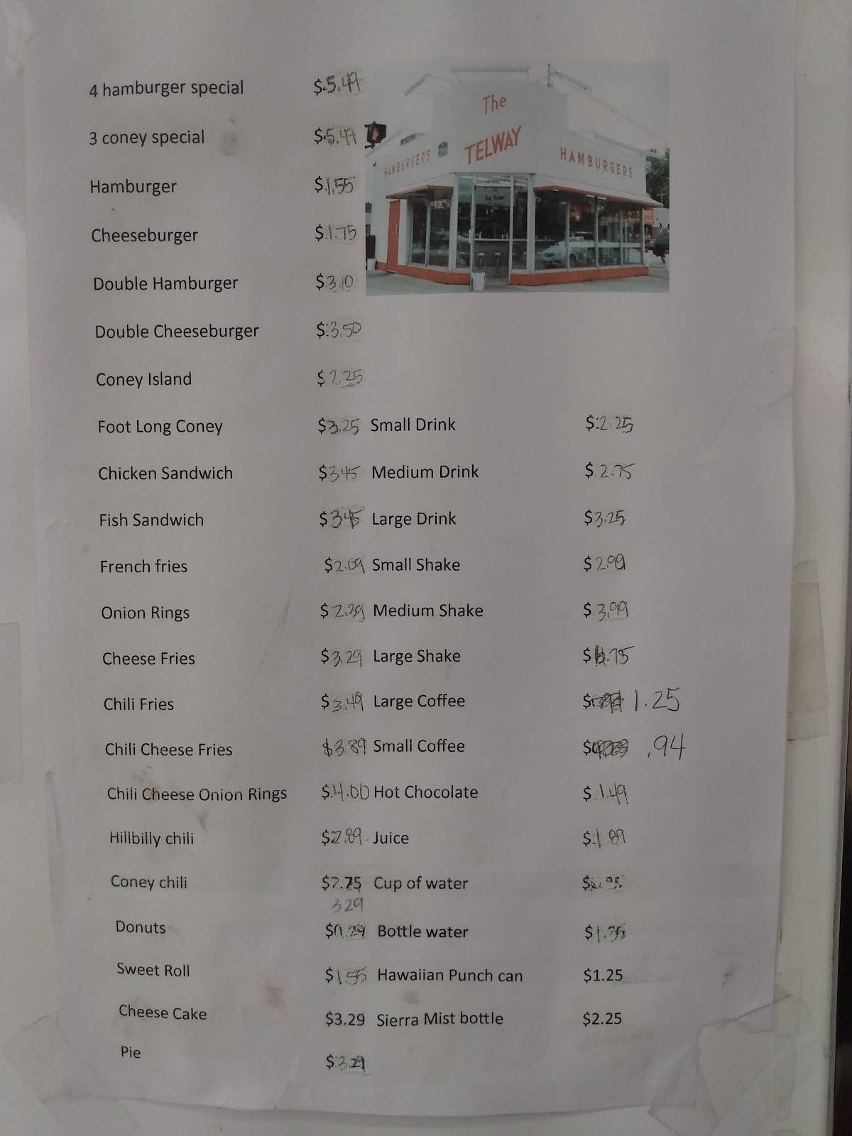 Menu at The Telway restaurant, Madison Heights
