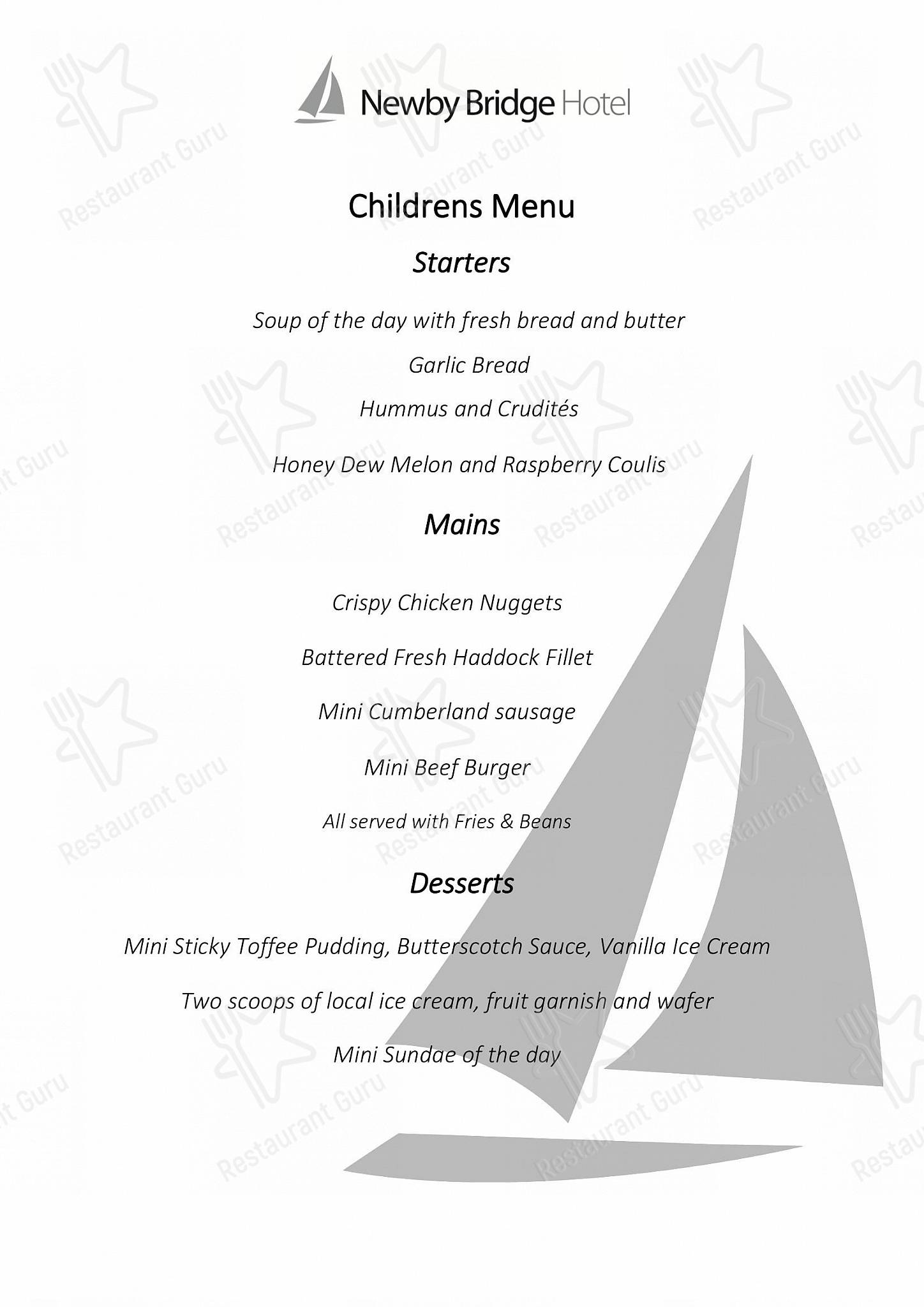 Menu at The View restaurant, Henley-in-Arden, Hill Farm Marina