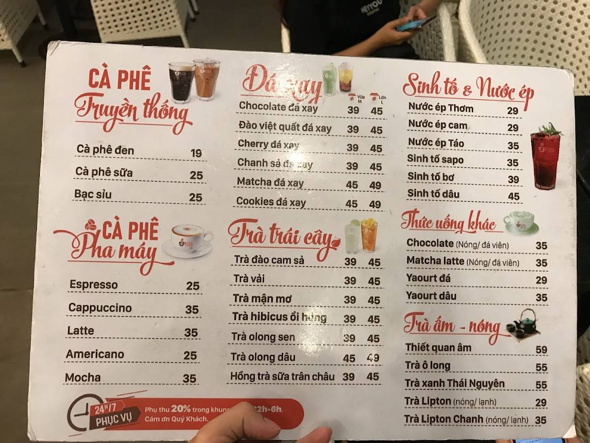 Menu at Tiệm Cà Phê 86, Ho Chi Minh City