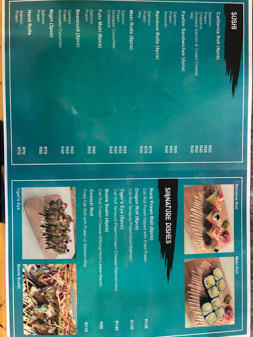 Menu at Tope Lounge & Eatery restaurant, Still Bay