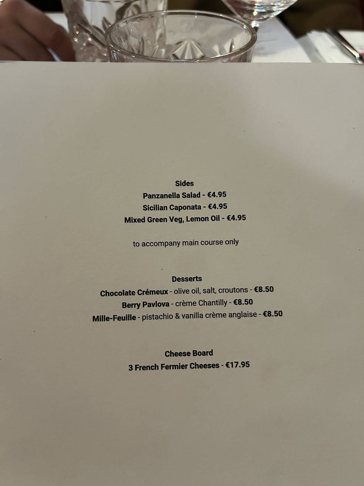 Menu at Trabuxu Bistro restaurant, Valletta