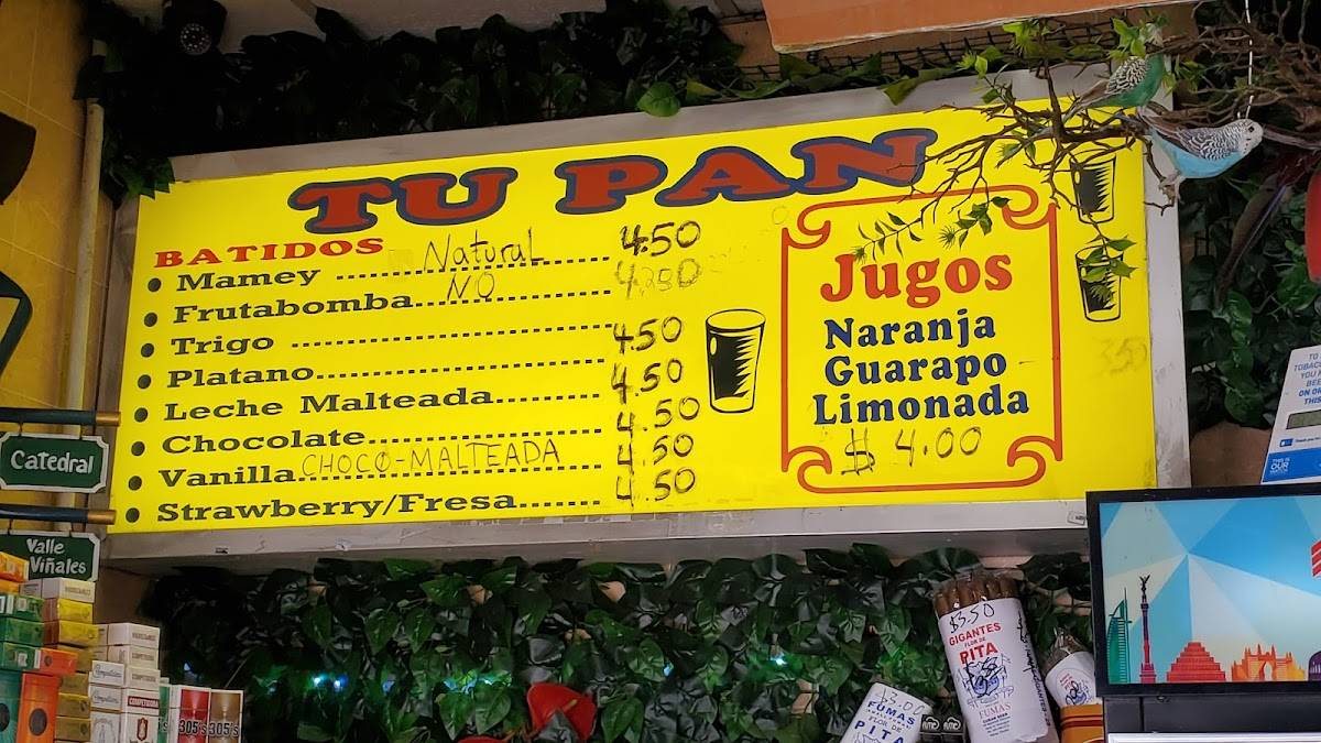 Menu at Tu Pan restaurant, Hialeah, W 12th Ave