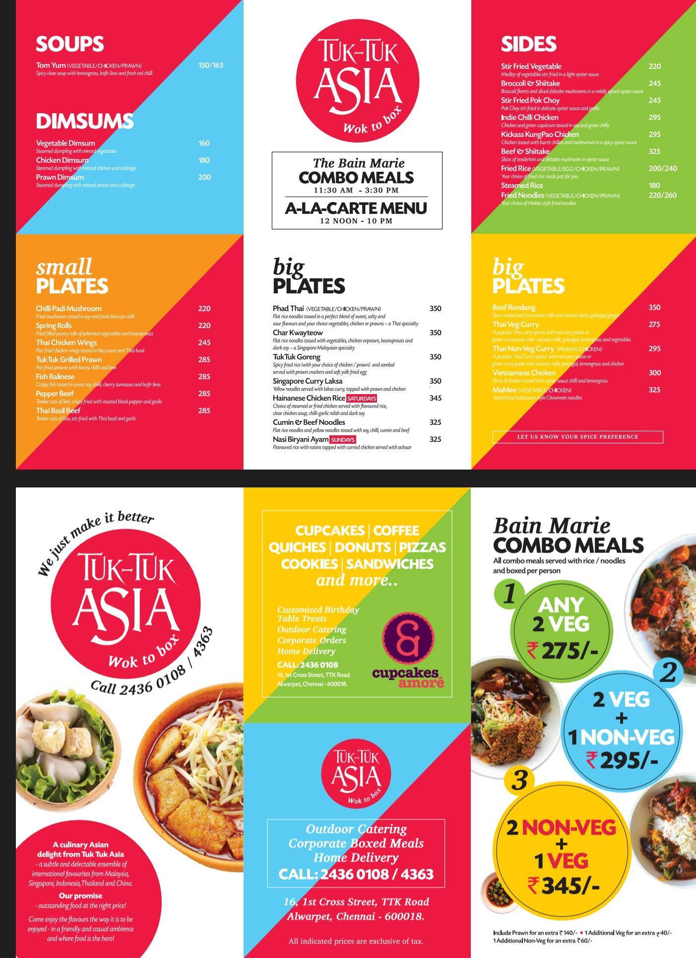 Menu at Tuk Tuk Asia, Chennai, 16, 1st Cross Street, TTK Road, Alwarpet