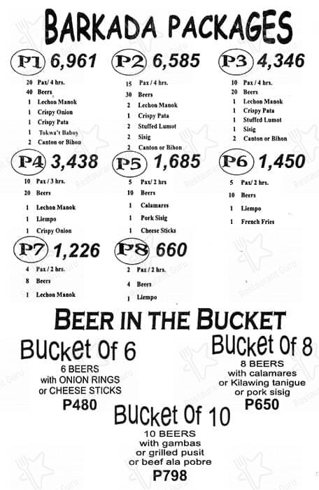Menu at Turtles Family KTV pub & bar, Quezon City, West Ave