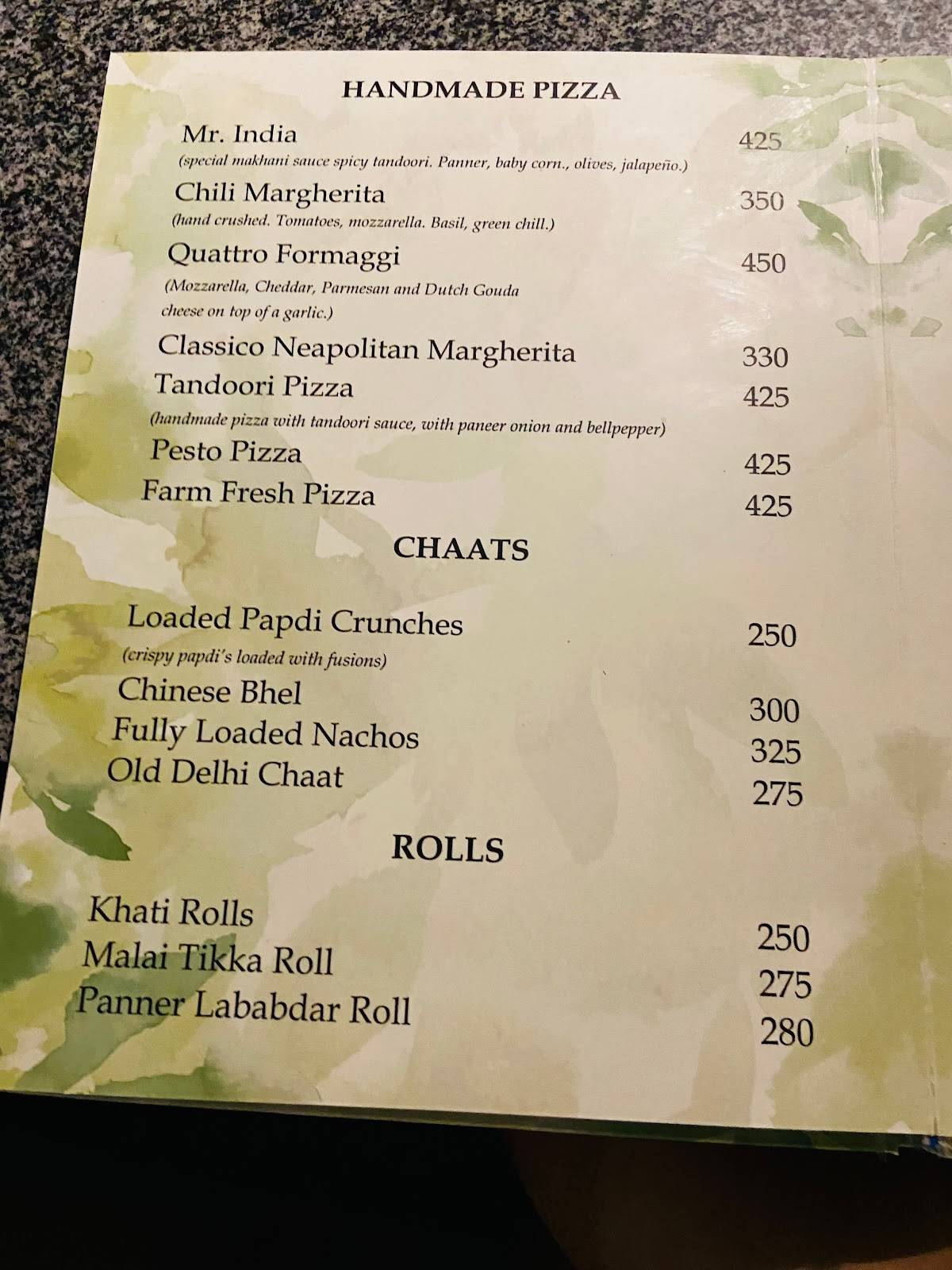 Menu at Veranda Rooftop Restro Cafe, Ahmedabad