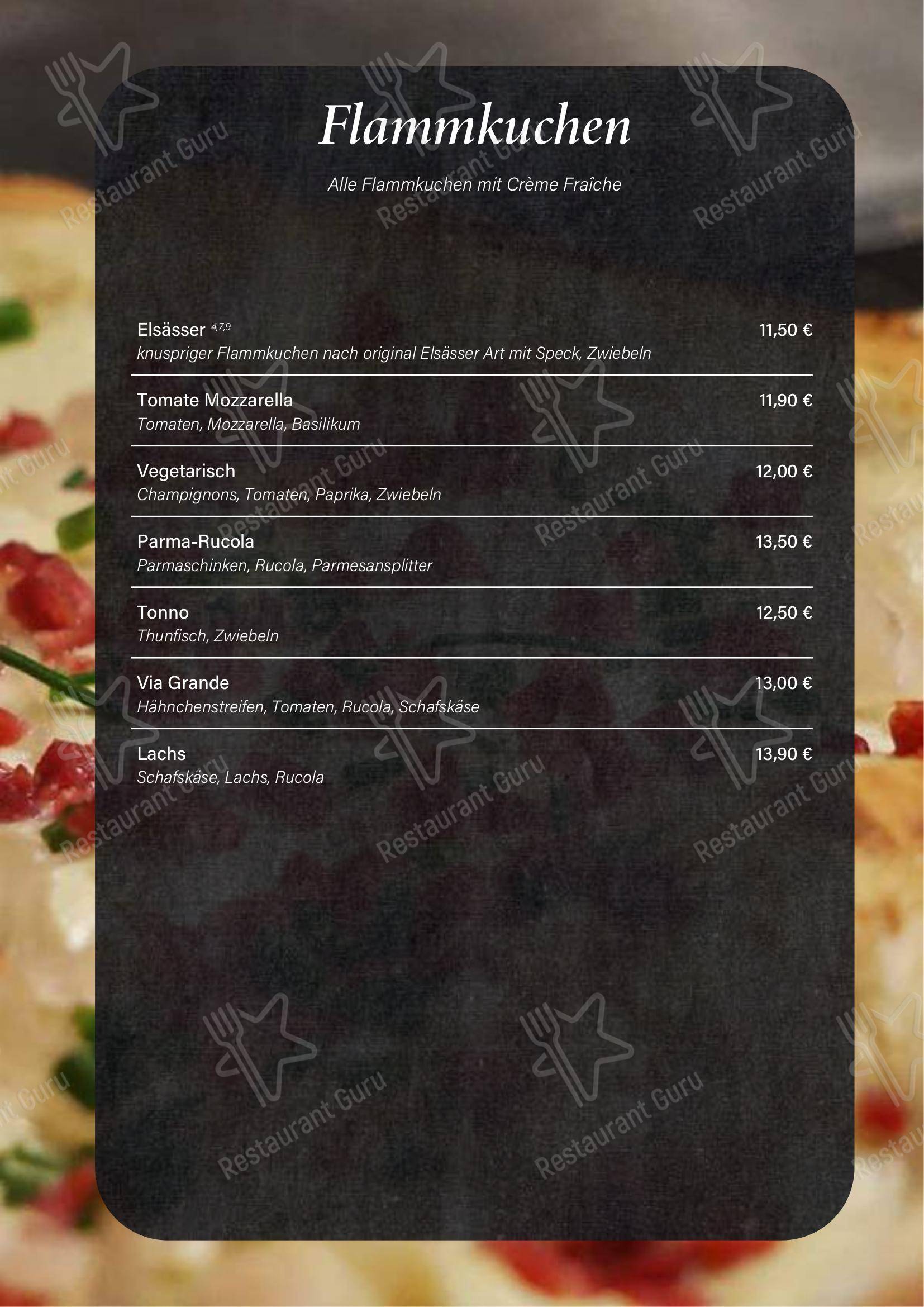 Speisekarte von Via Grande Ristorante & Pizzabar, Stade