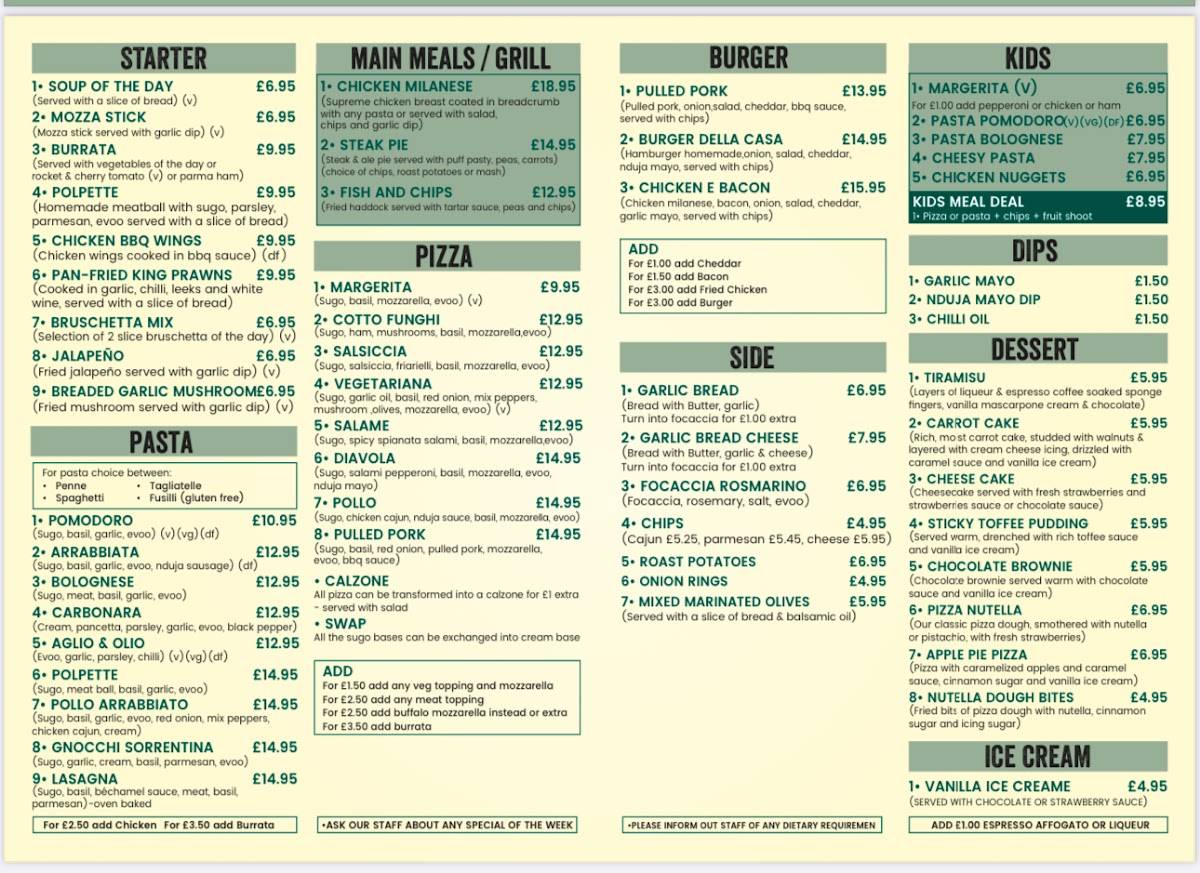 Menu at Vivi Airdrie restaurant, Airdrie