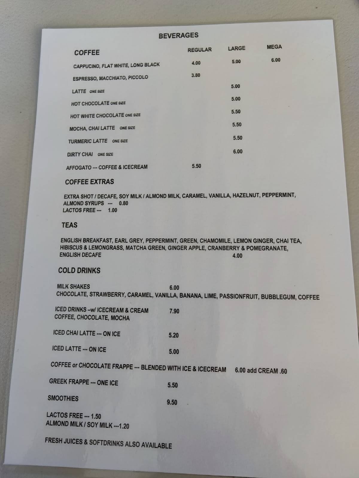 Menu at Waterfront Como Café On The Marina restaurant, Como