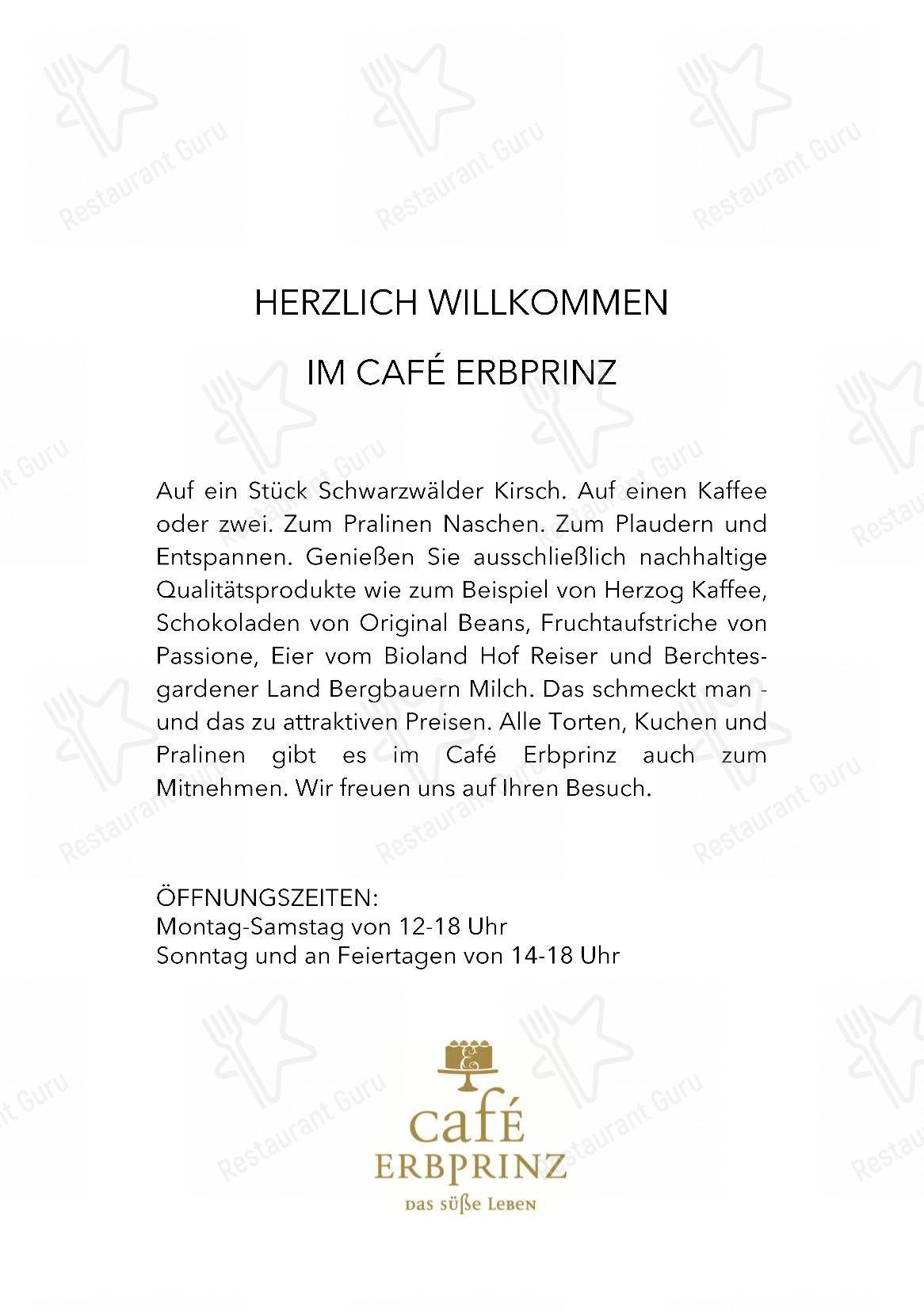 Speisekarte von Erbprinz - Weinstube Sibylla restaurant, Ettlingen