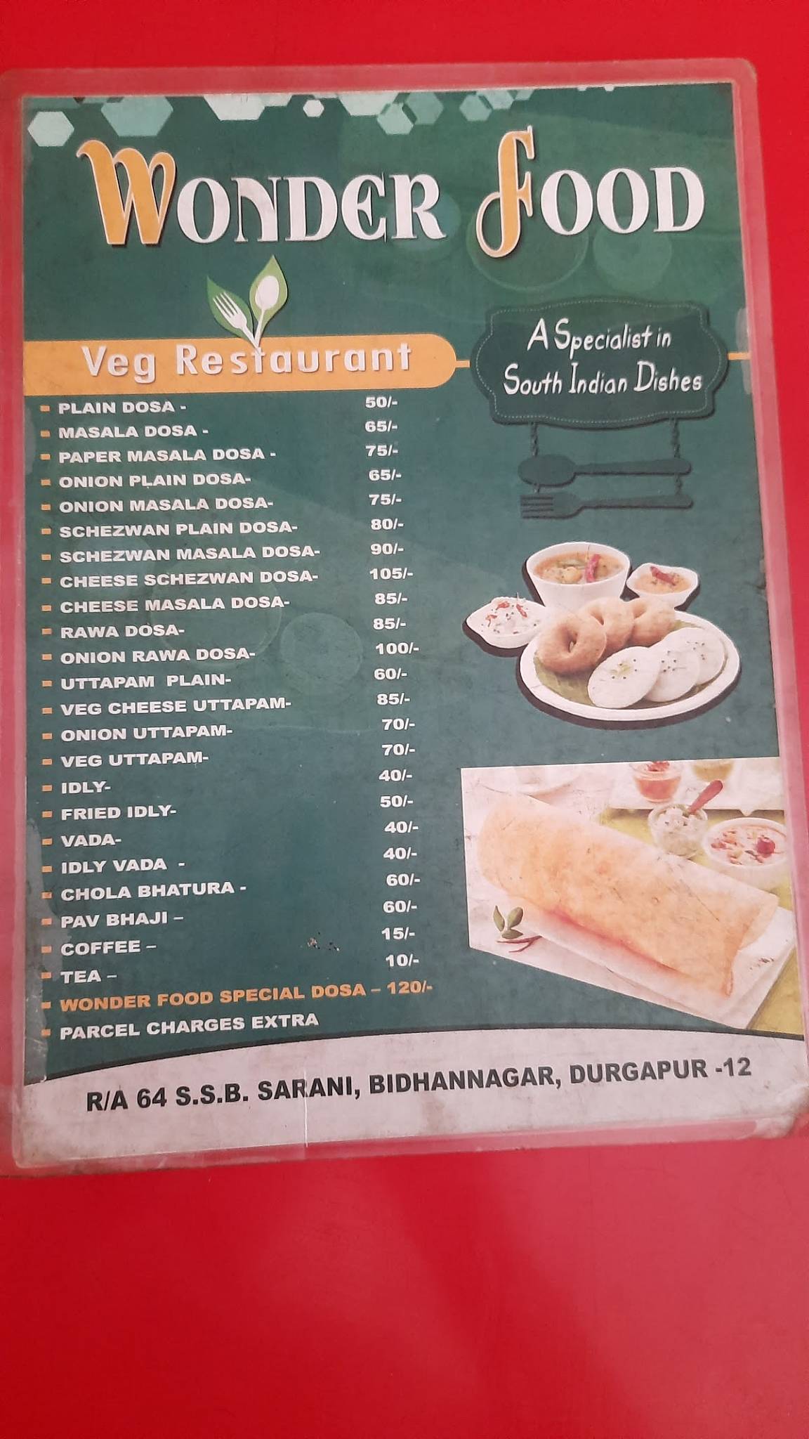 Menu at Wonder Food, Durgapur, G982+3XH