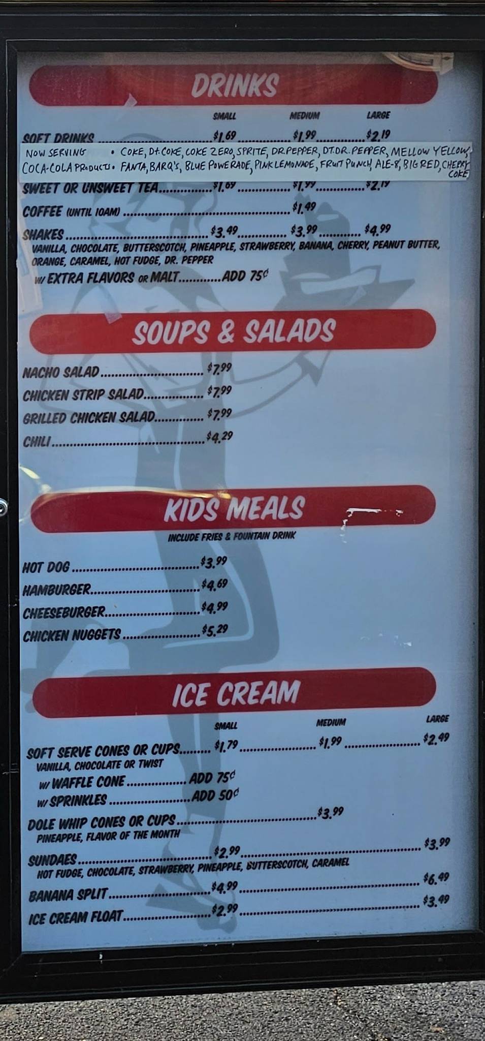 Menu at Wonder Whip restaurant, Owensboro, E 4th St