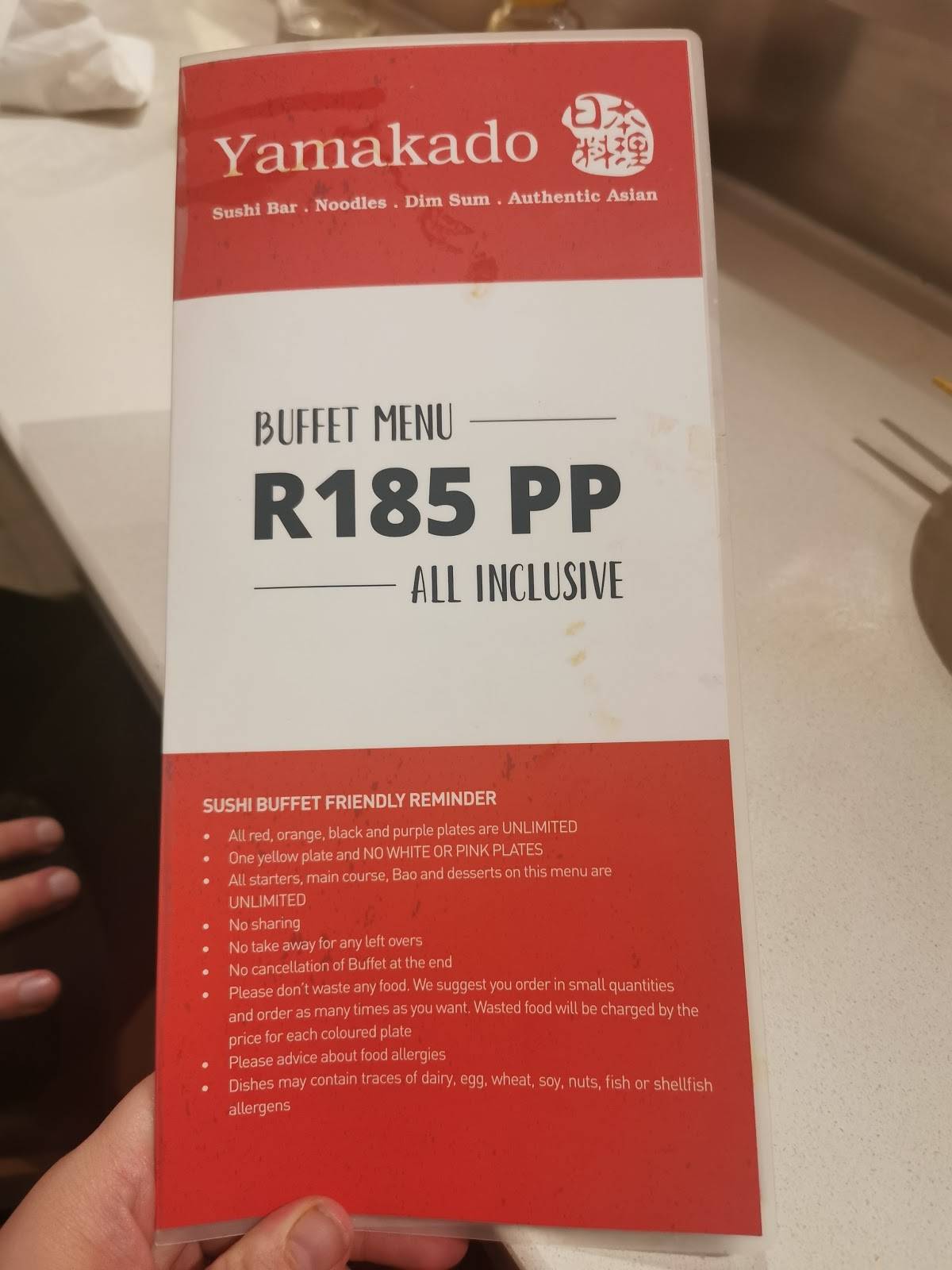 Menu at Yamakado Sushi Restaurant Fourways, Sandton