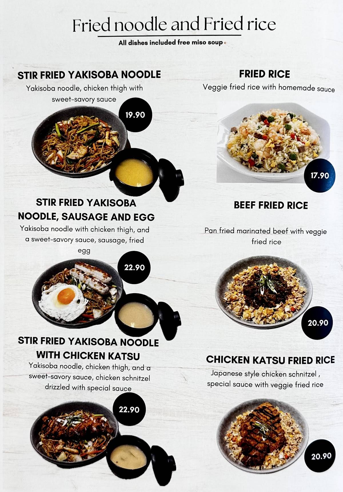 Menu at Yo-Sho Japanese Eatery restaurant, Port Melbourne