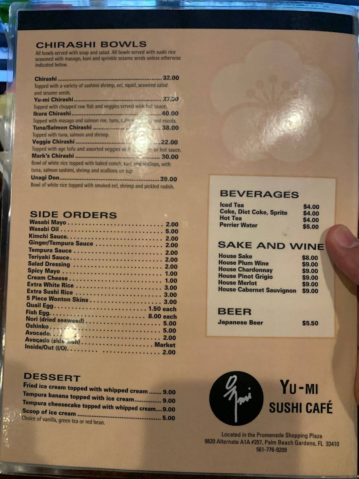 Menu at Yu-Mi Sushi Cafe, Palm Beach Gardens, FL A1AAlt #207