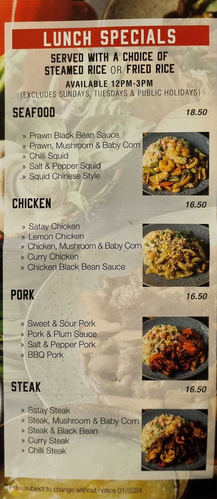Menu at Yum Sing Restaurant, Old Reynella, 159 Old S Rd