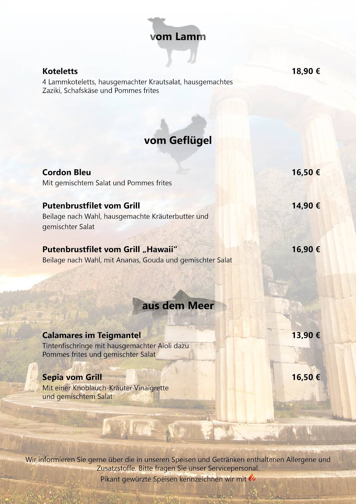 Speisekarte von Restaurant 'Zum Hasenberg', Remscheid