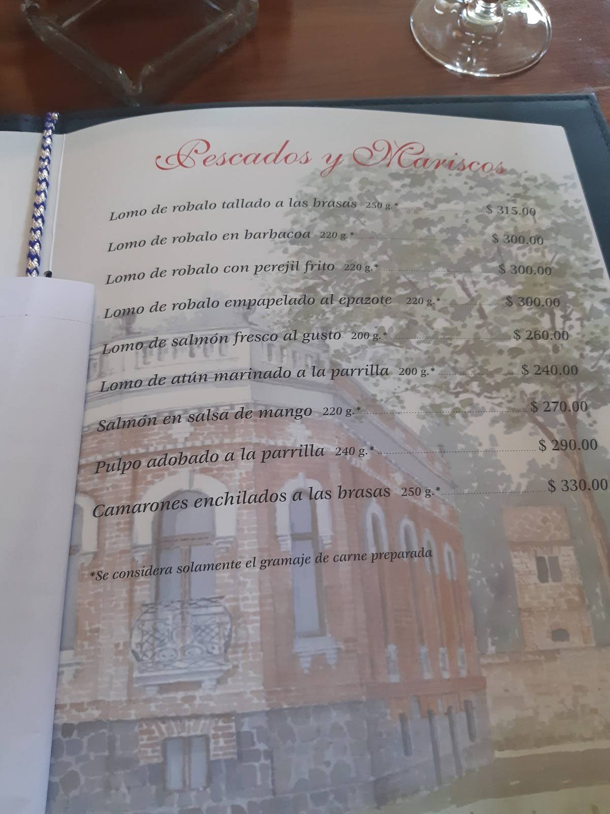 Carta del restaurante El Cardenal del San Ángel, Ciudad del México, Av ...