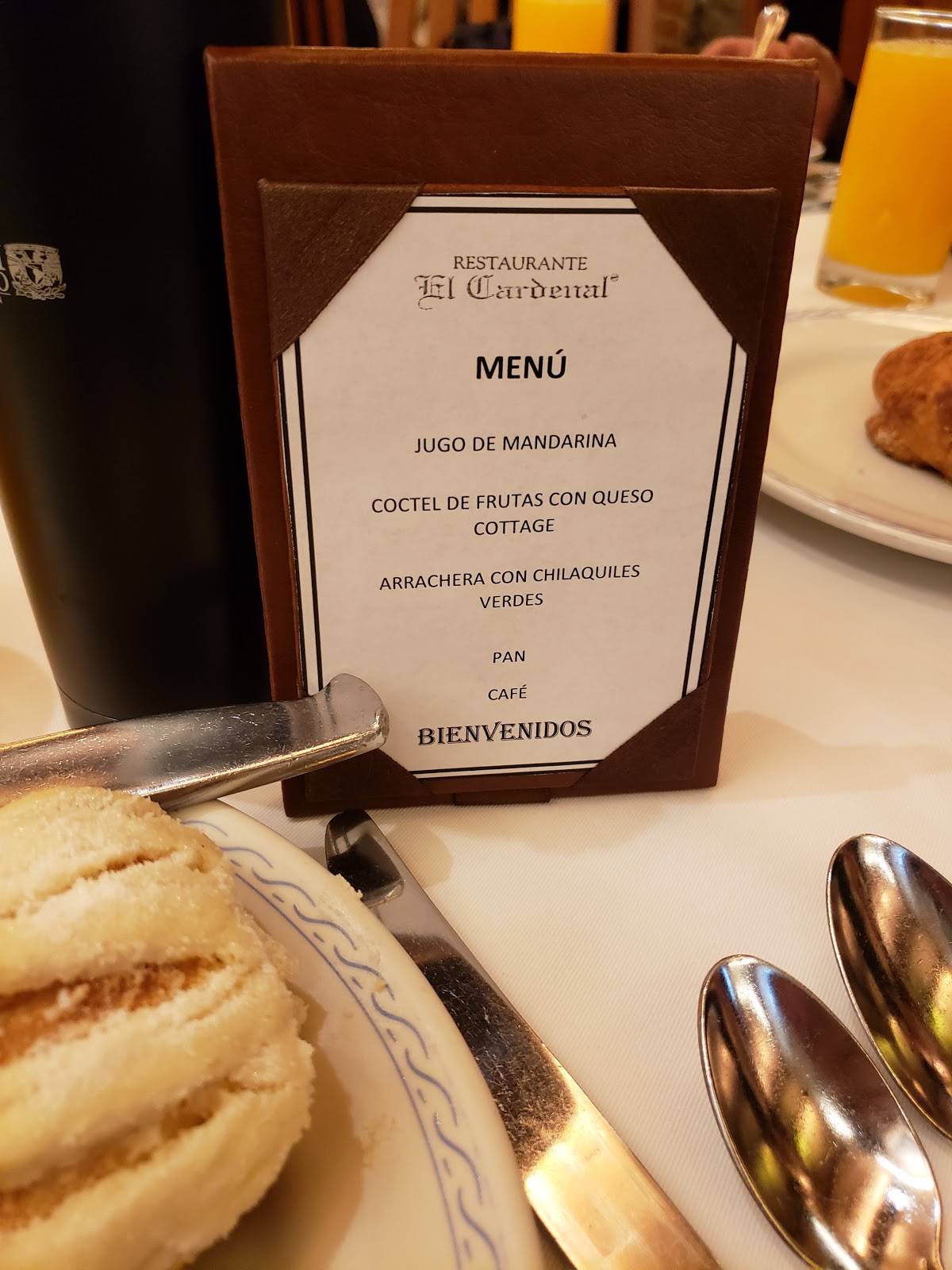 Carta del restaurante El Cardenal del San Ángel, Ciudad del México, Av ...