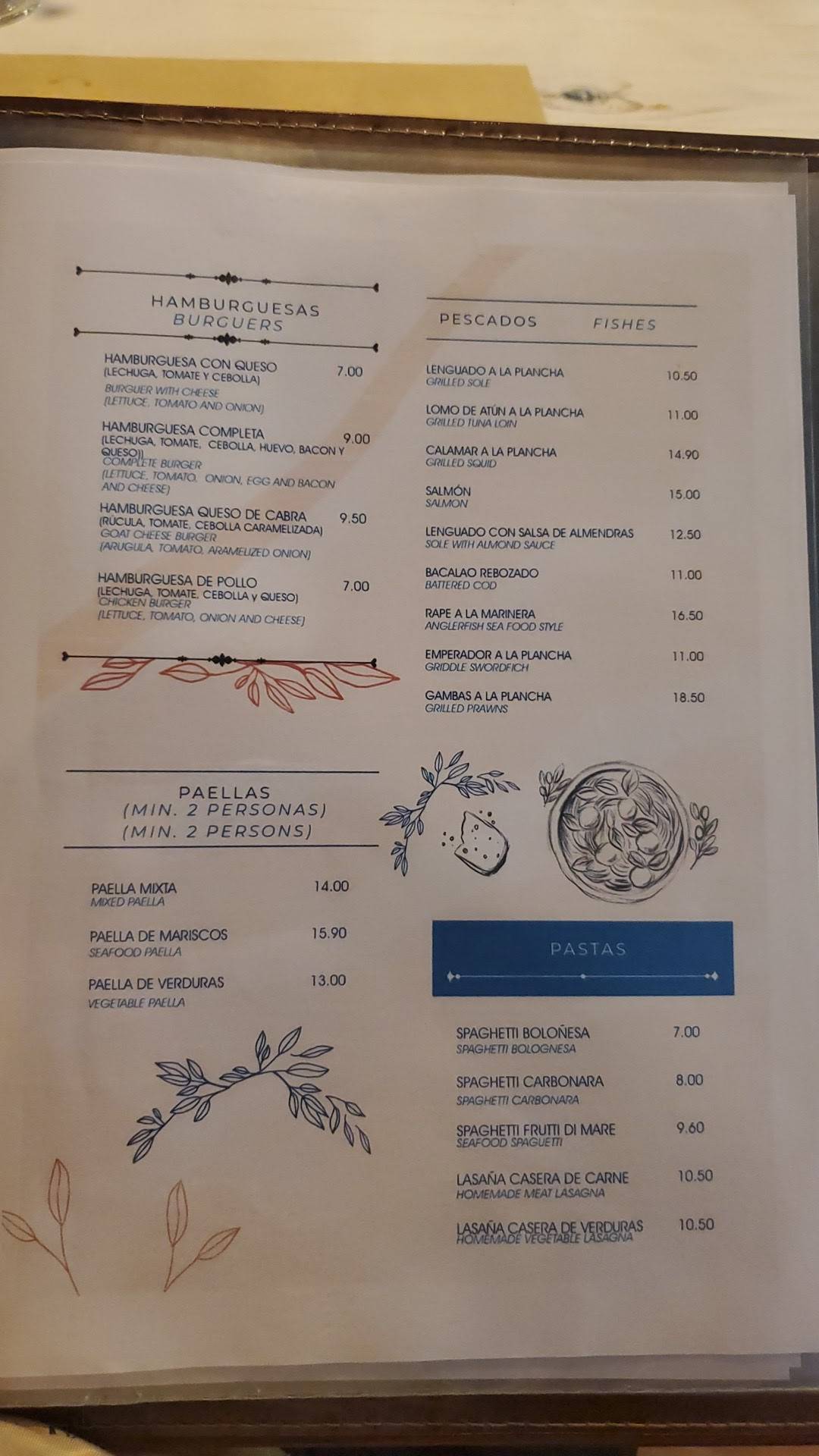 Menu at Restaurante Forum, Cales Piques, Avinguda Pont d'en Gil Los ...