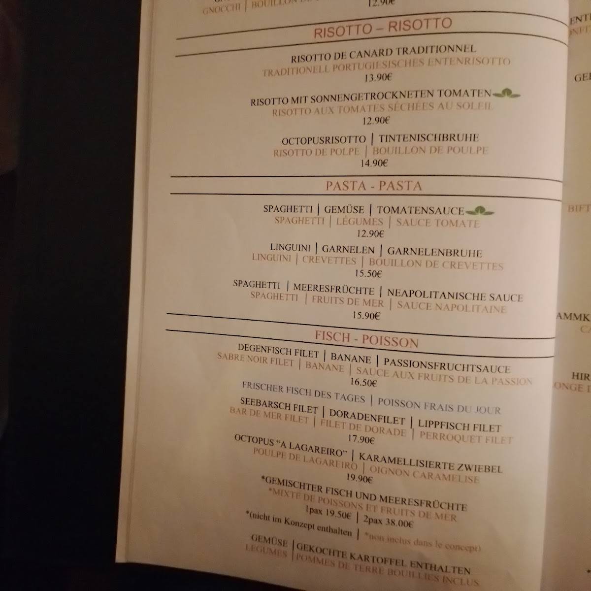 Menu at Restaurante Goya, Funchal