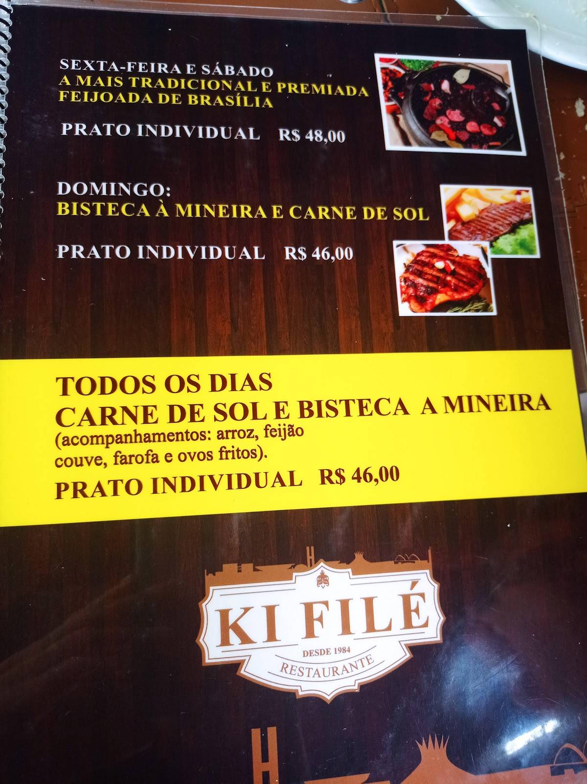 Menu em Restaurante Ki-Filé Cavalcante, Brasília