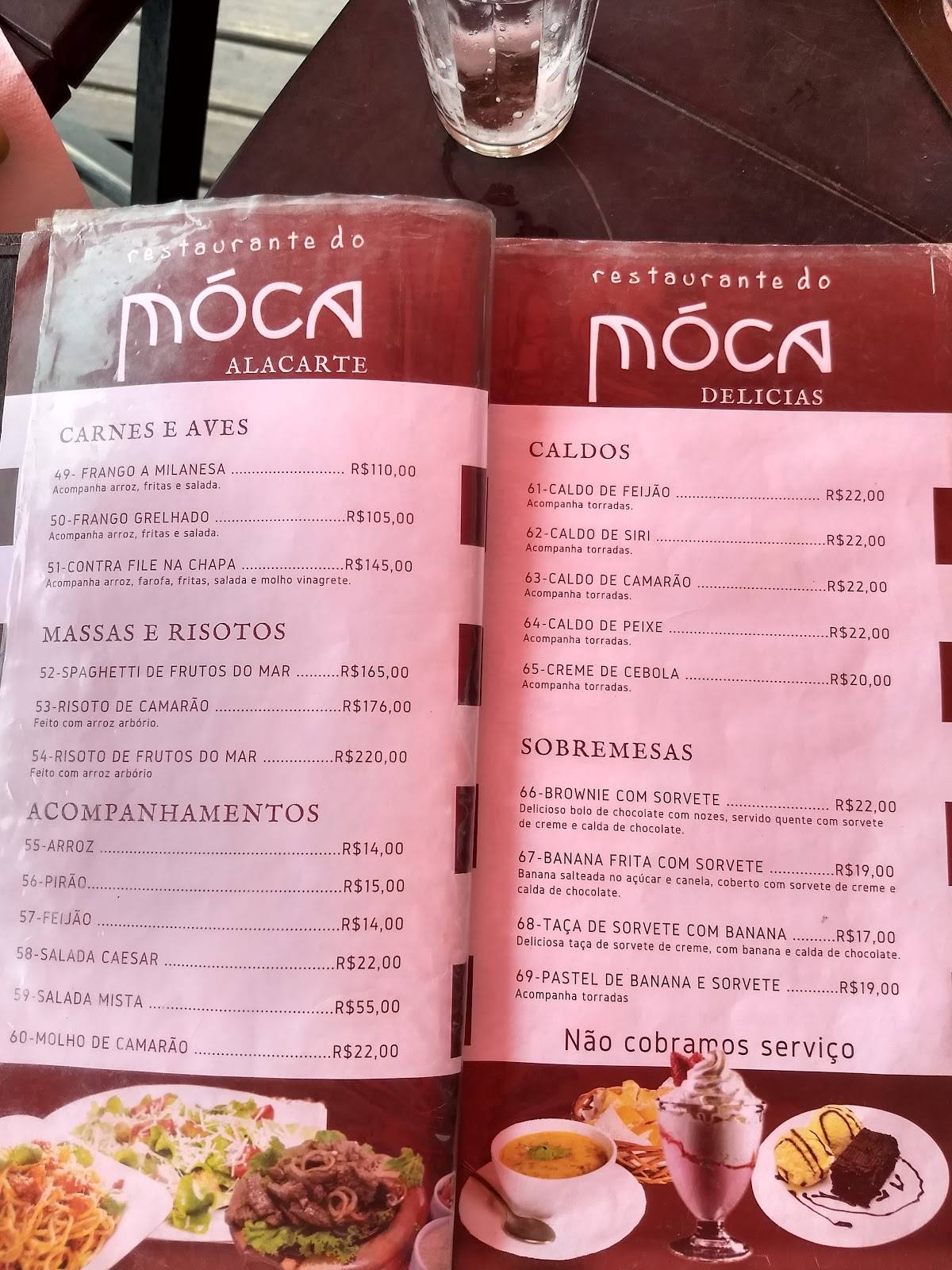 Menu em Restaurante do Móca, Florianópolis, R. das Palmeiras