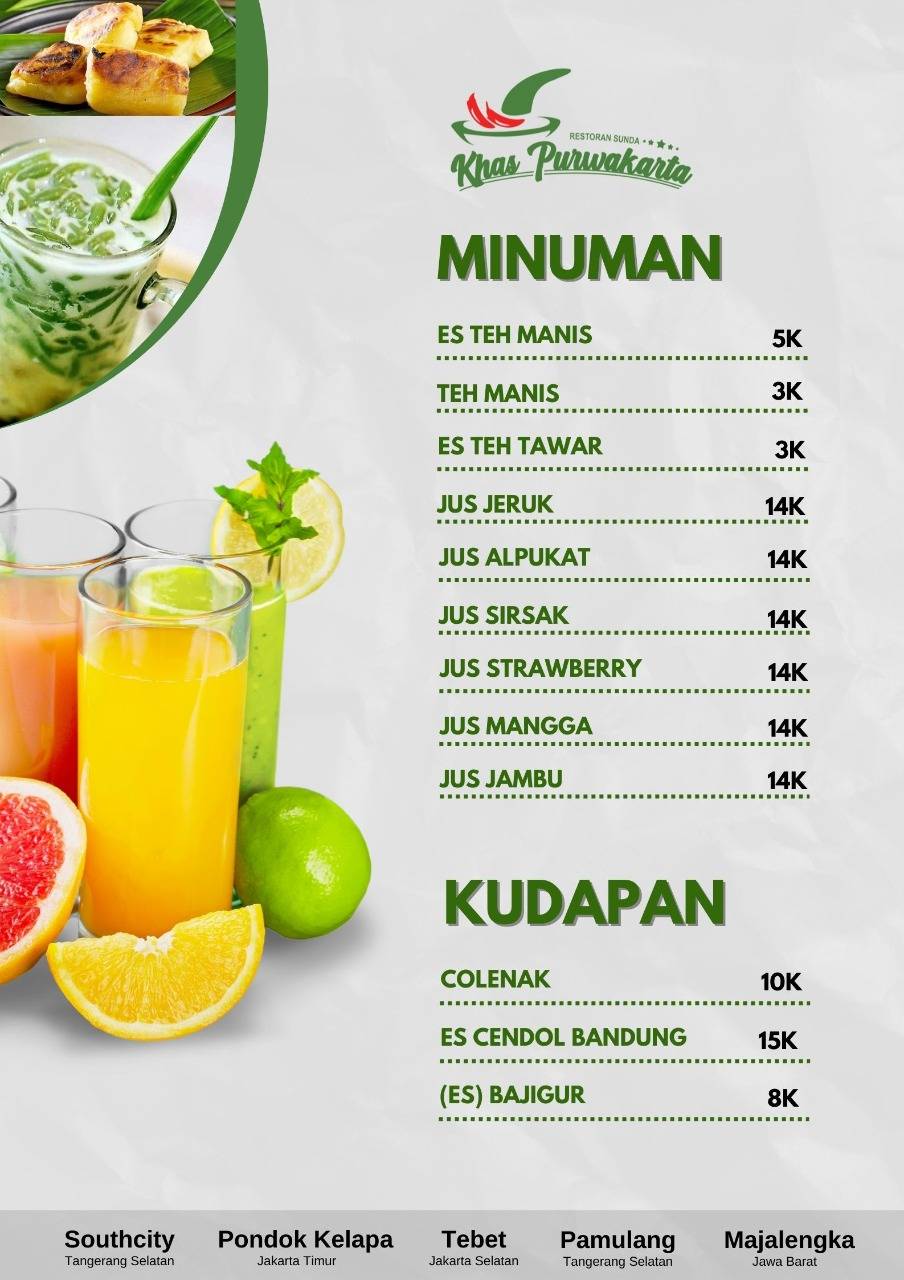 Carta del restaurante Resto Sunda Khas Purwakarta Pd Kelapa, Yakarta ...