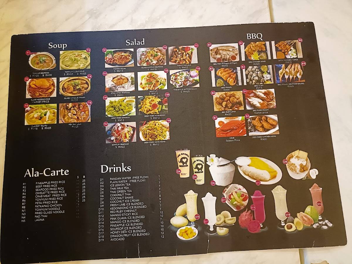 Menu at Restoran Thai Nyonya BBQ, Ara Damansara, Petaling Jaya, 2