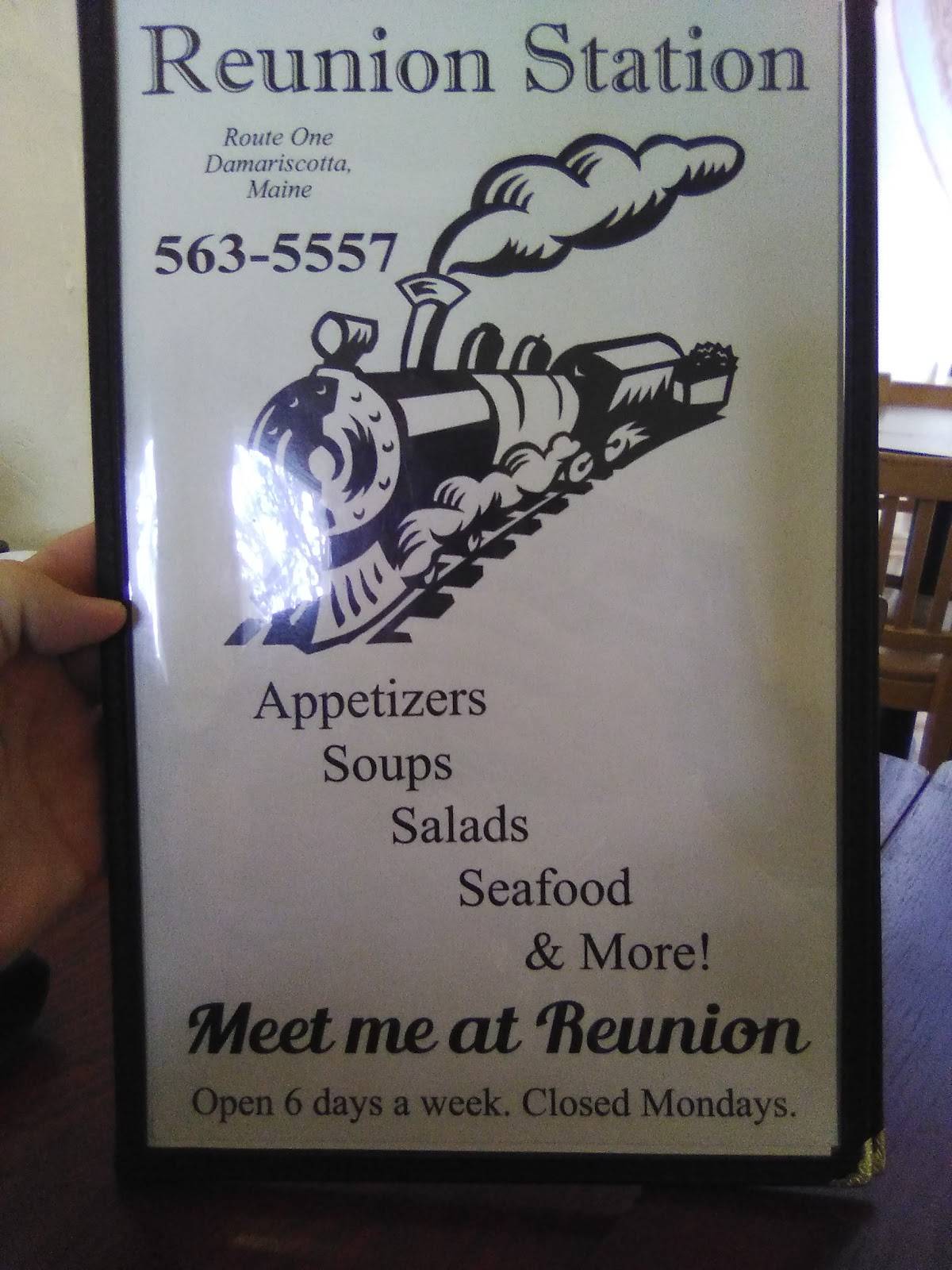 Menu at Reunion Station restaurant, Damariscotta, 23 Center St