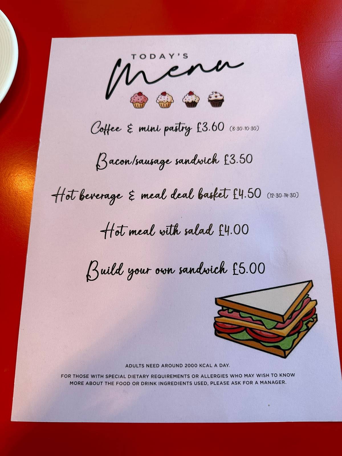 Menu at Riba Cafe, London