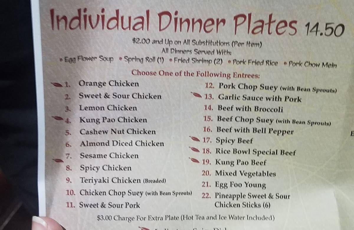Menu at Rice Bowl BBQ, Bakersfield