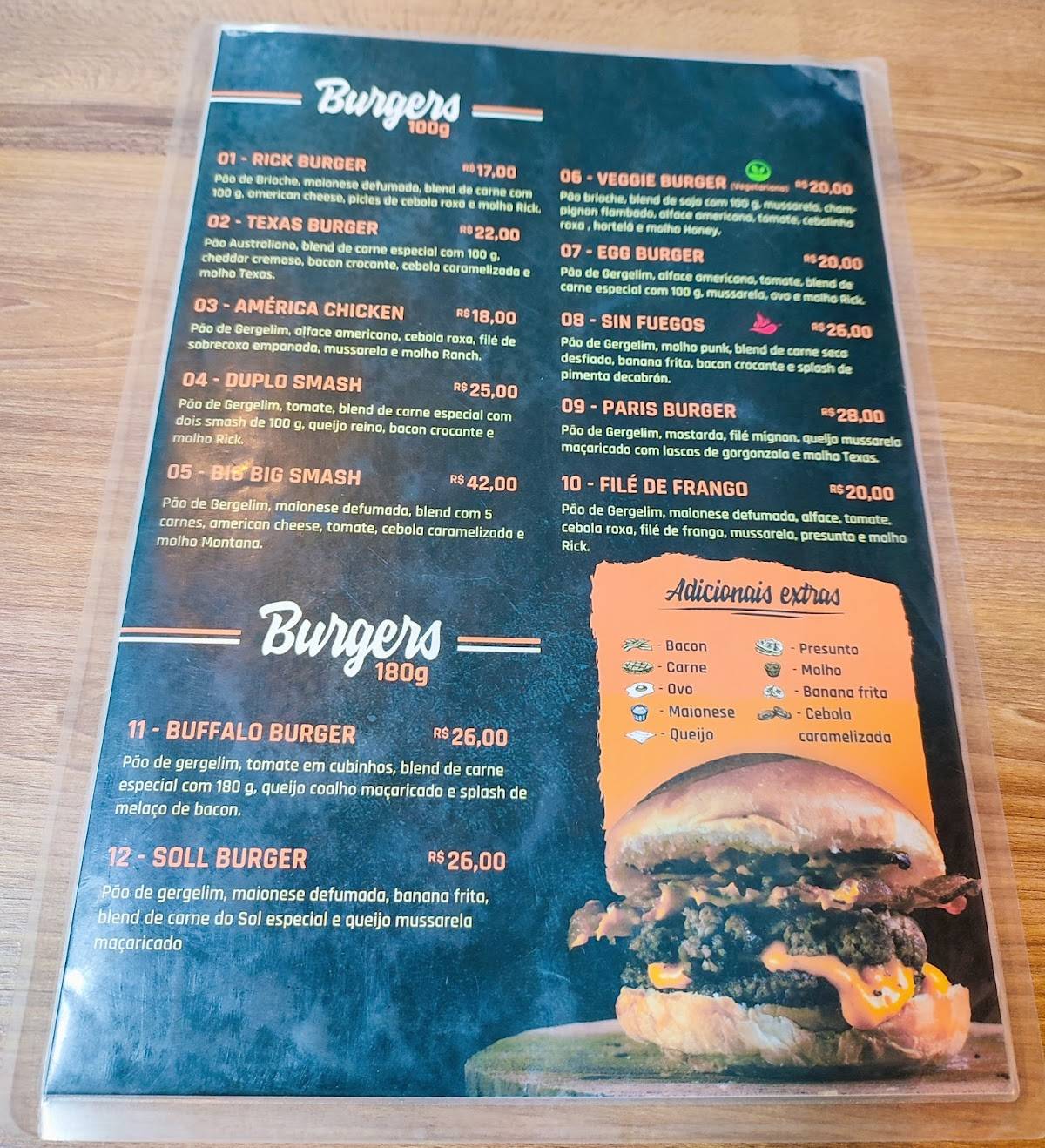 Menu em Rick Burger restaurante, Jequié