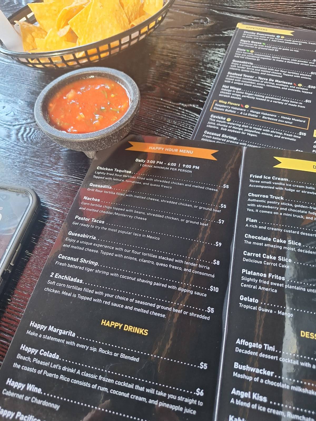 Menu at Rigo's Finest Latin Grill pub & bar, Longview