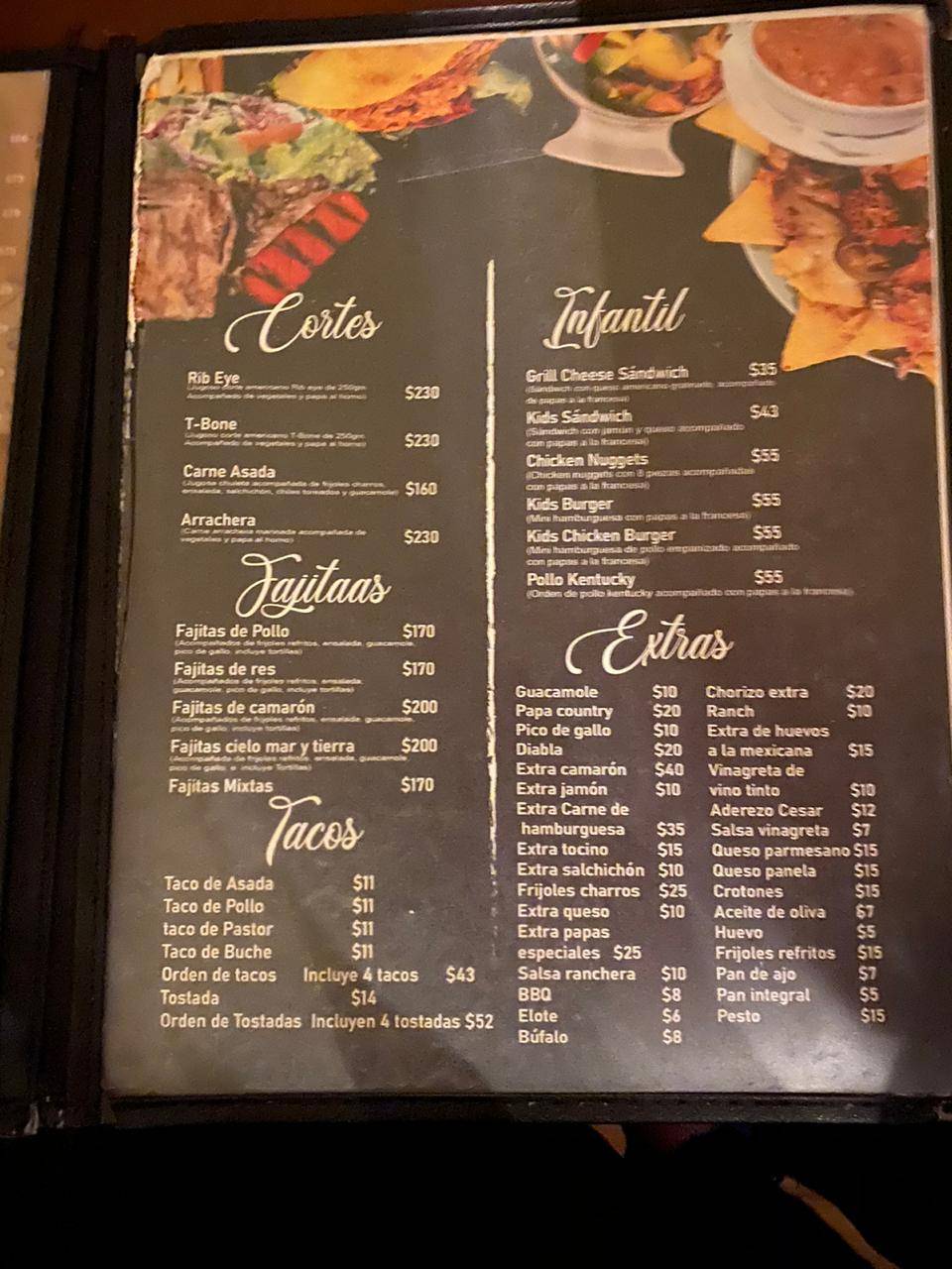 Carta de Bananas Bar, Rincón de Romos, Lic. Fco. Primo Verdad 102A