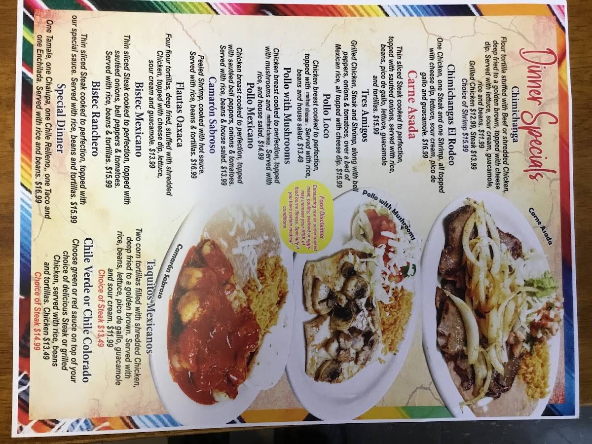 Menu at Rio Grande restaurant, Decatur, Courtyard Cir