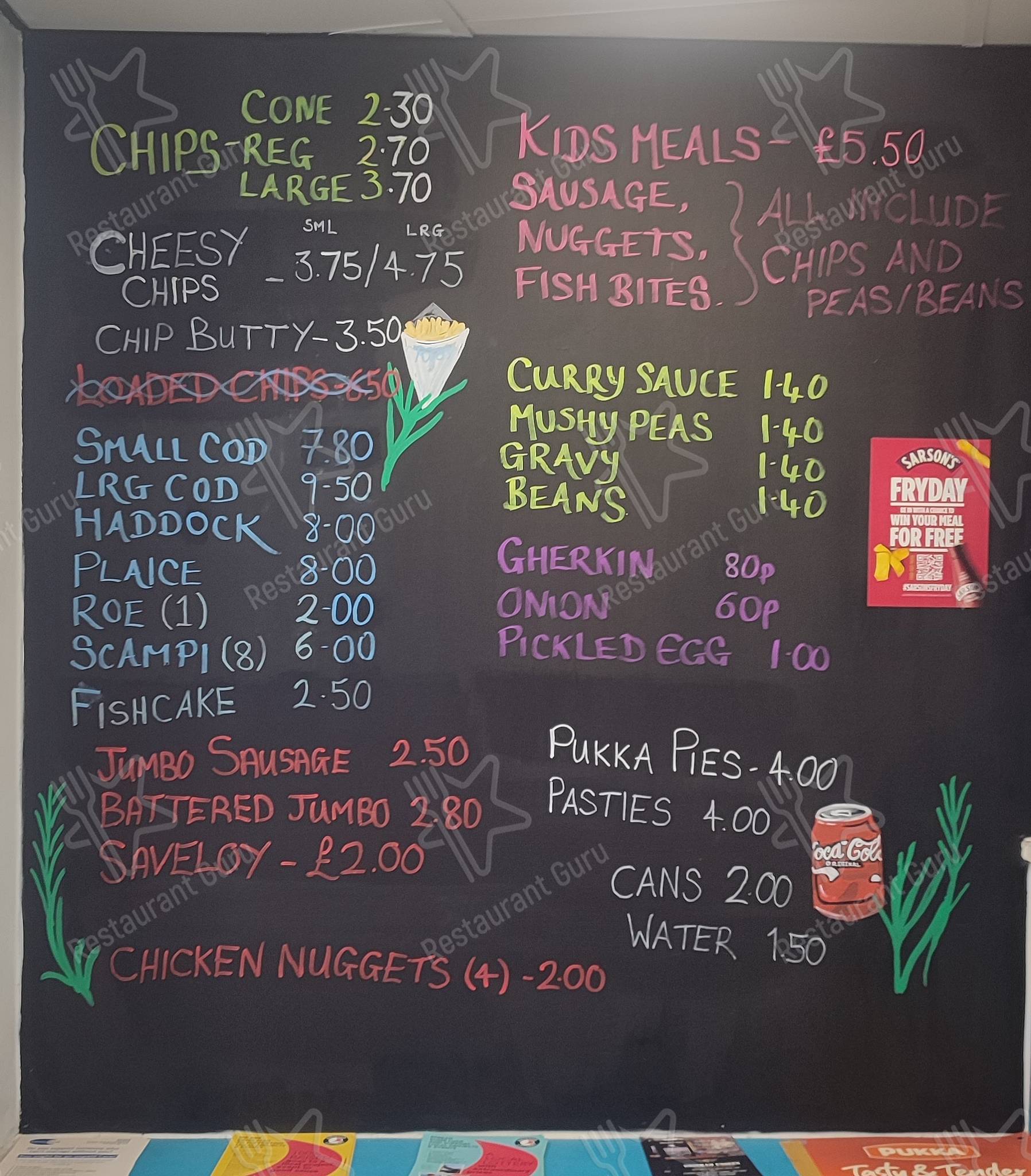 Menu at Rio's Fish & Chips - CLOSED restaurant, Brixham