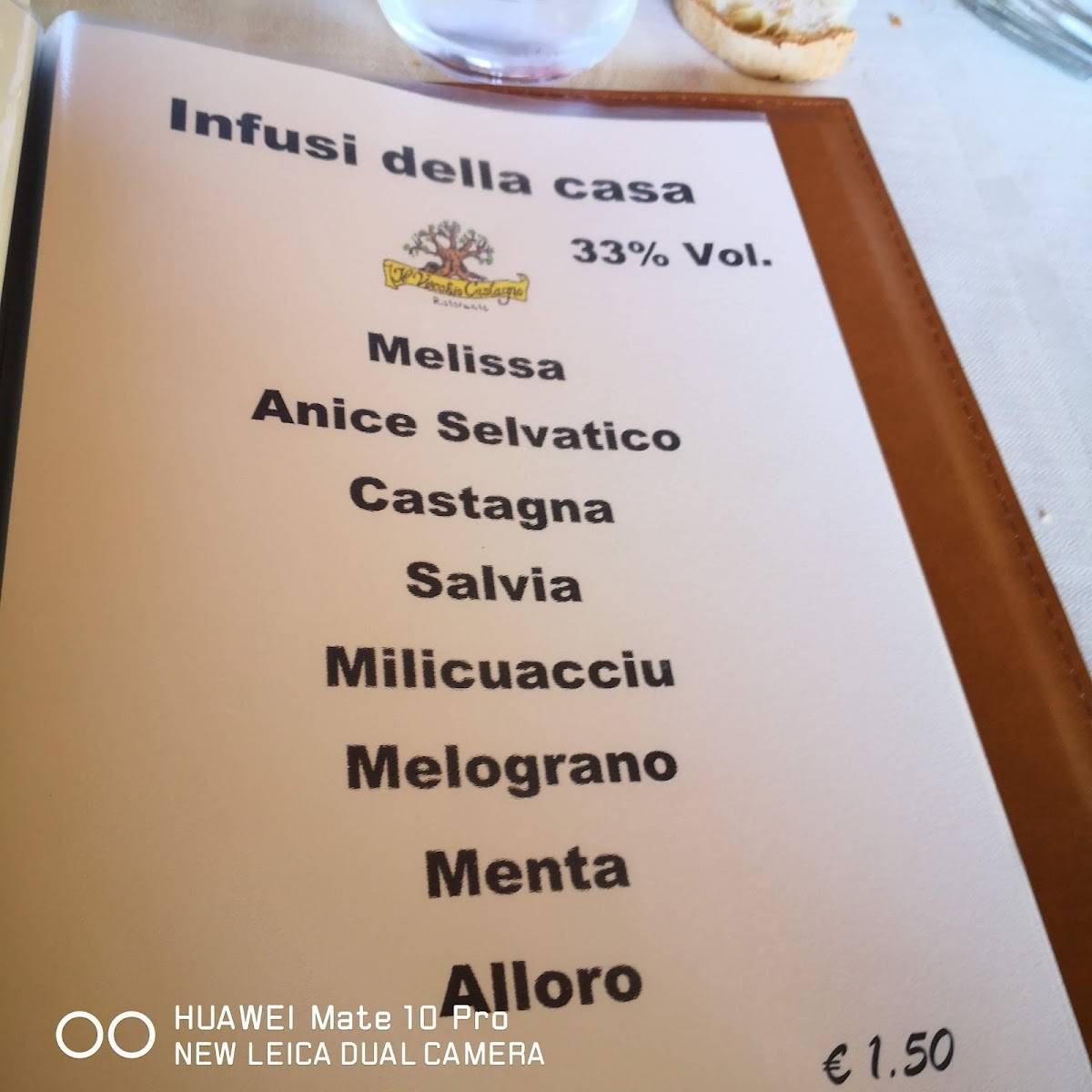 Menu da Ristorante Il Vecchio Castagno, Serrastretta