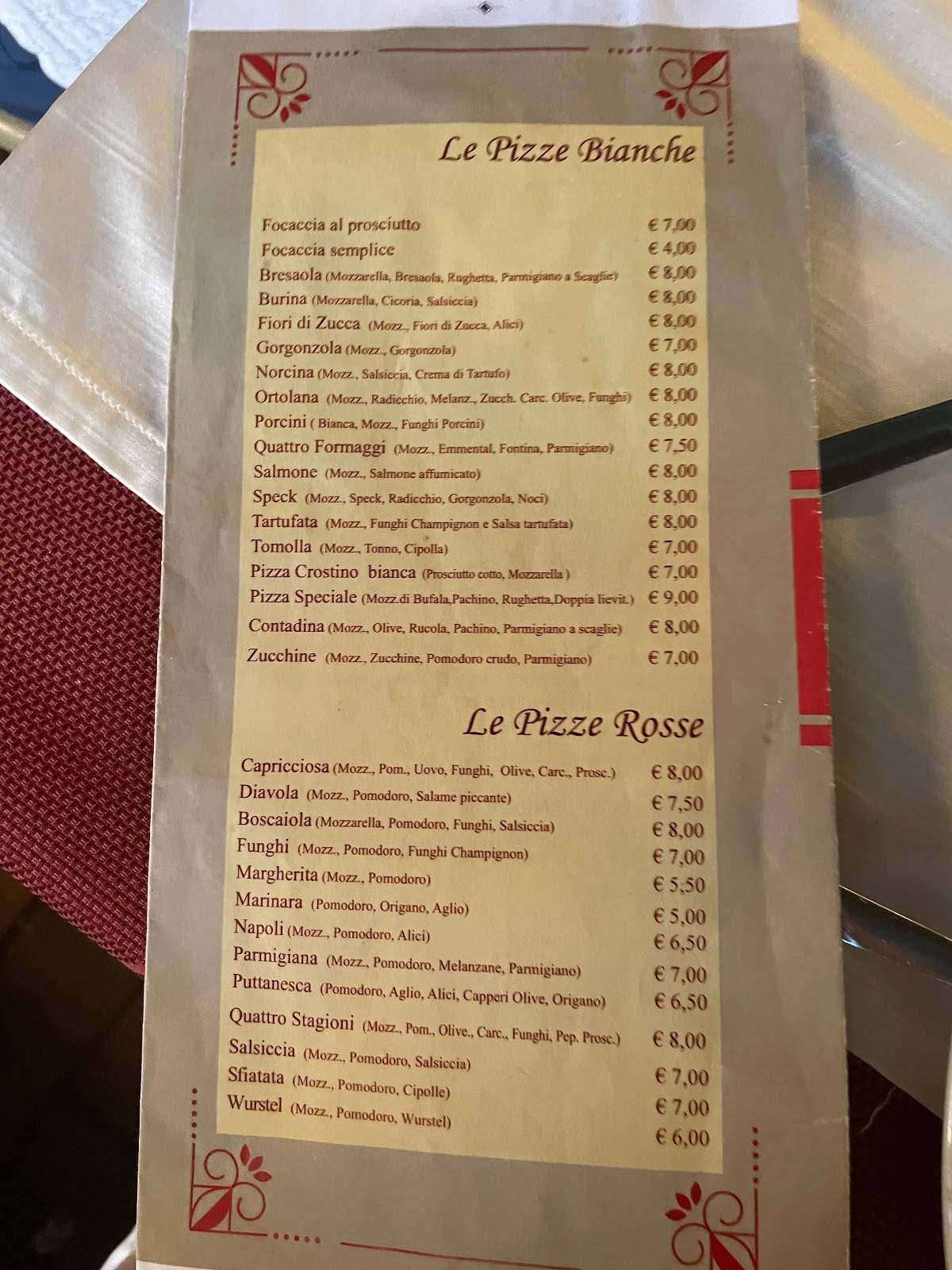 Menu da Ristorante da Luigi all'Orto di Roma, Roma