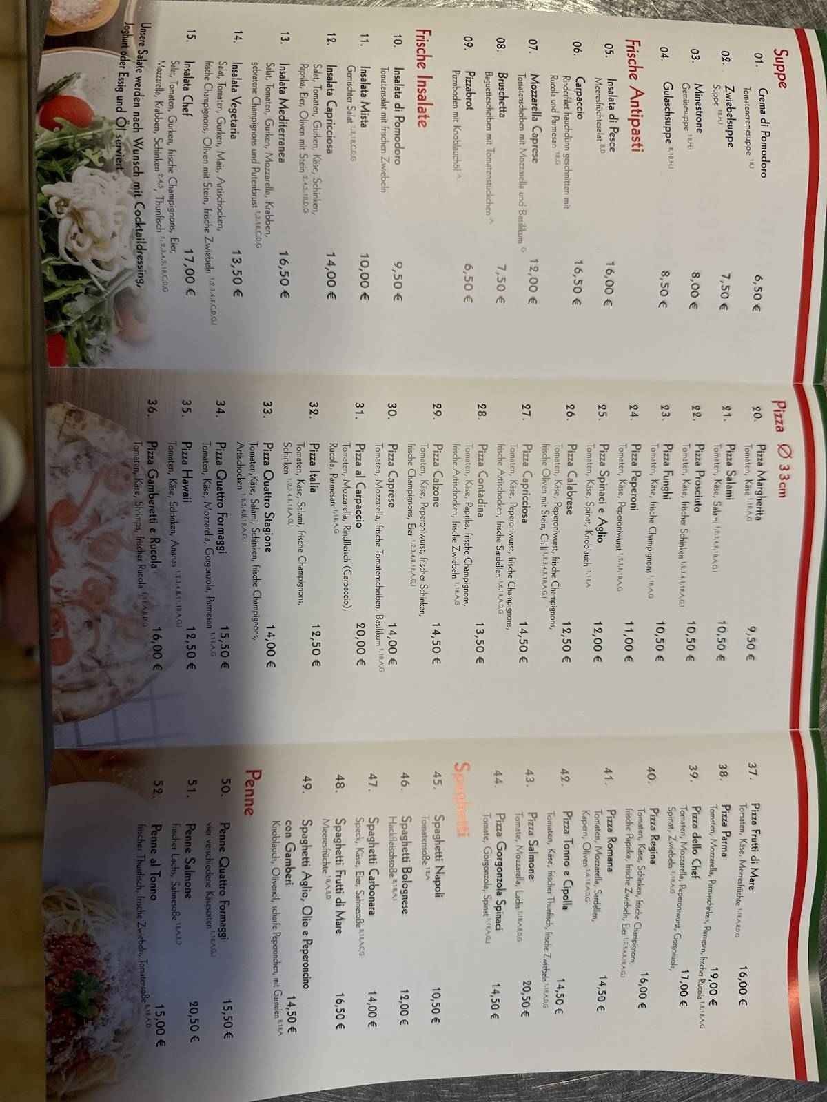 Speisekarte von Ristorante Pizzeria Da Francesco, Ediger-Eller