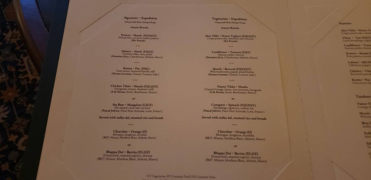 Menu at Rivayat - The Oberoi Marrakech restaurant, Marrakesh